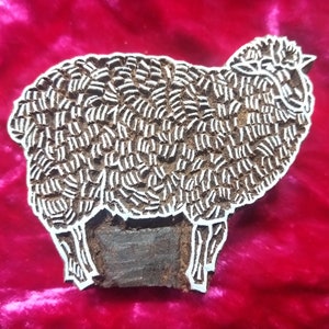 Sheep Indian Hand Carved Wood Block Stamp, Traditional Stamp Block for ...