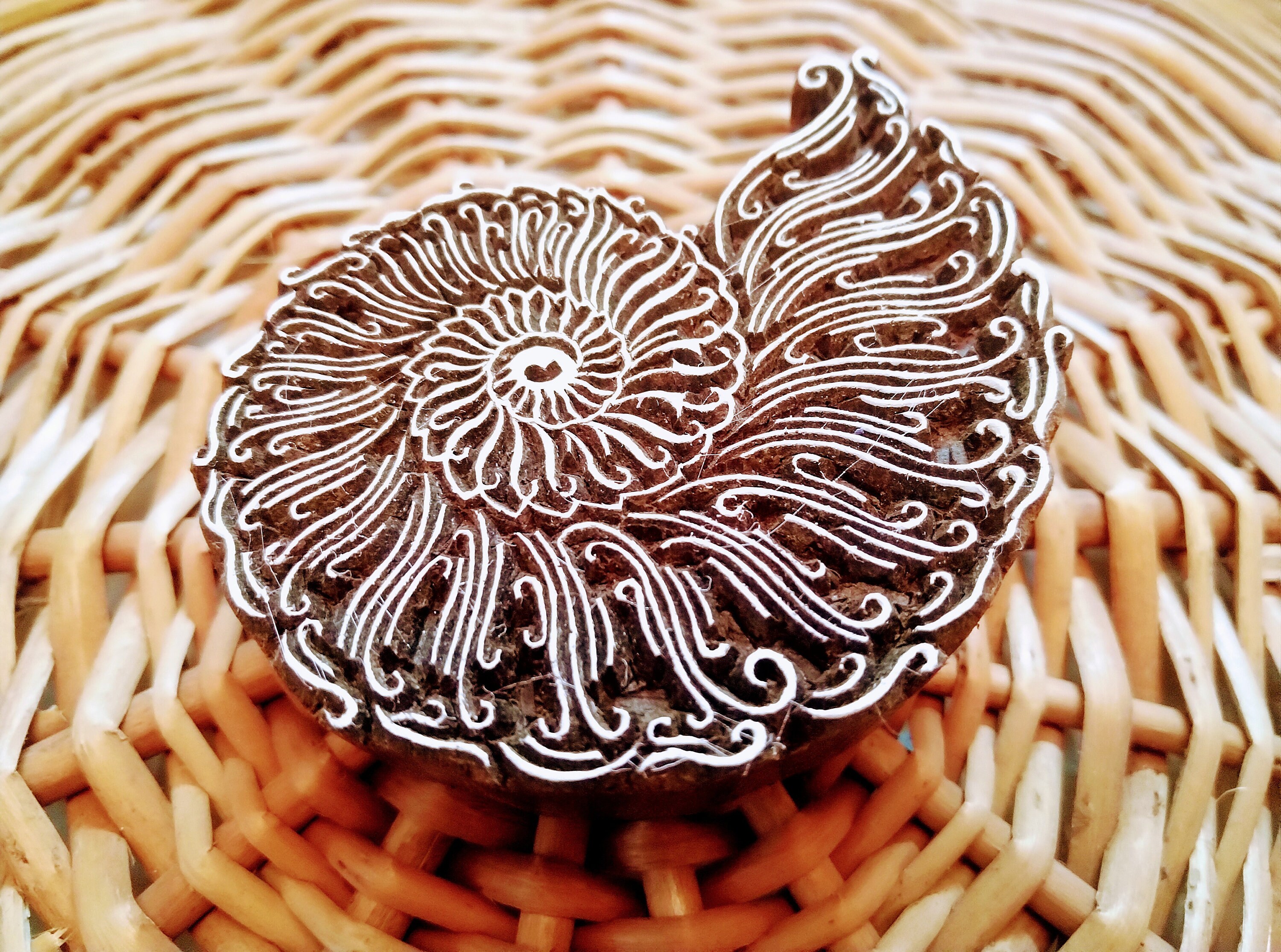 Snail Wood Hand Carved Indian Printing Block Pottery Stamp | Etsy