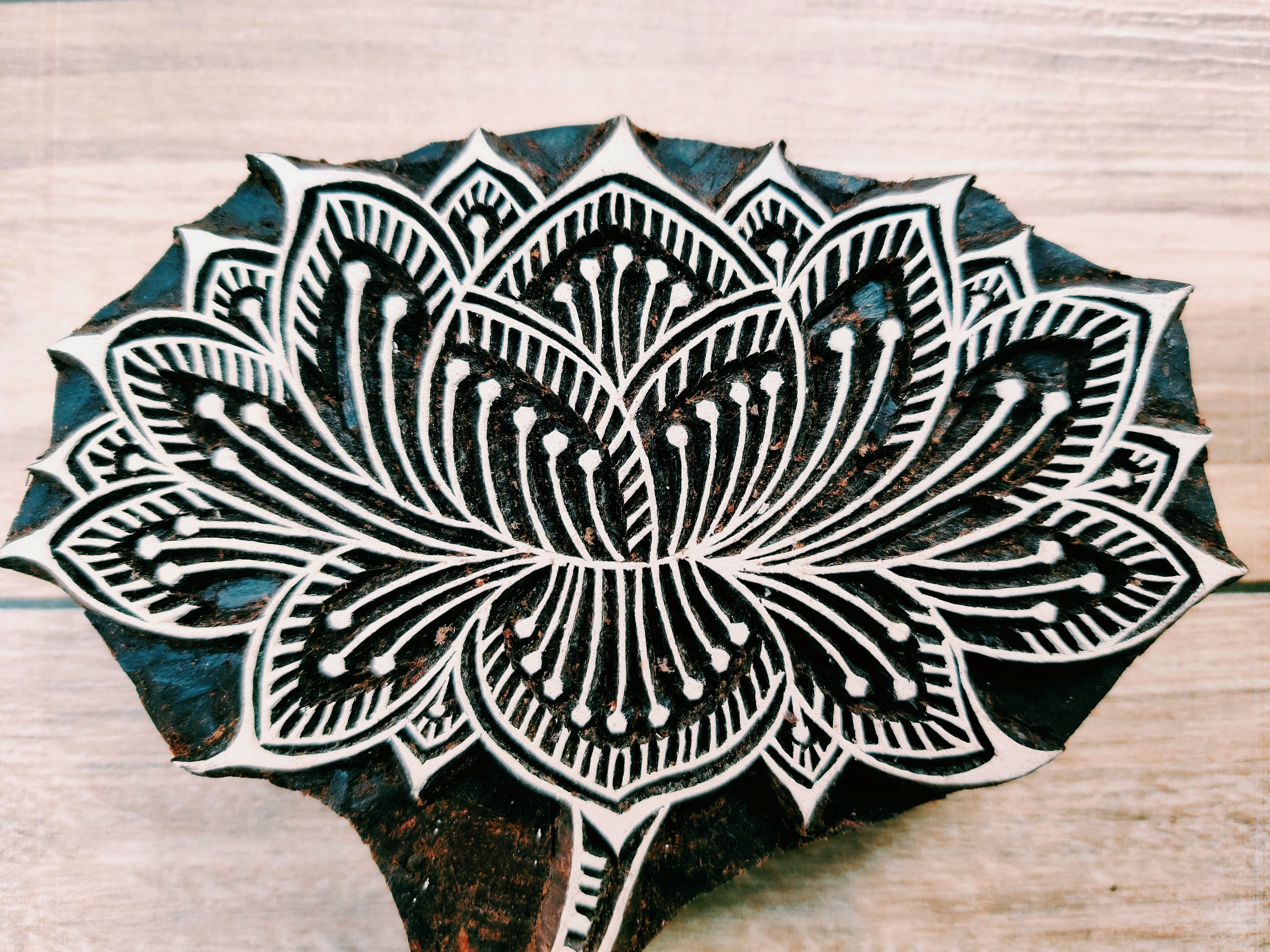 Lotus Stamp Pottery Stamp Indian Stamp Wood Printing Block - Etsy