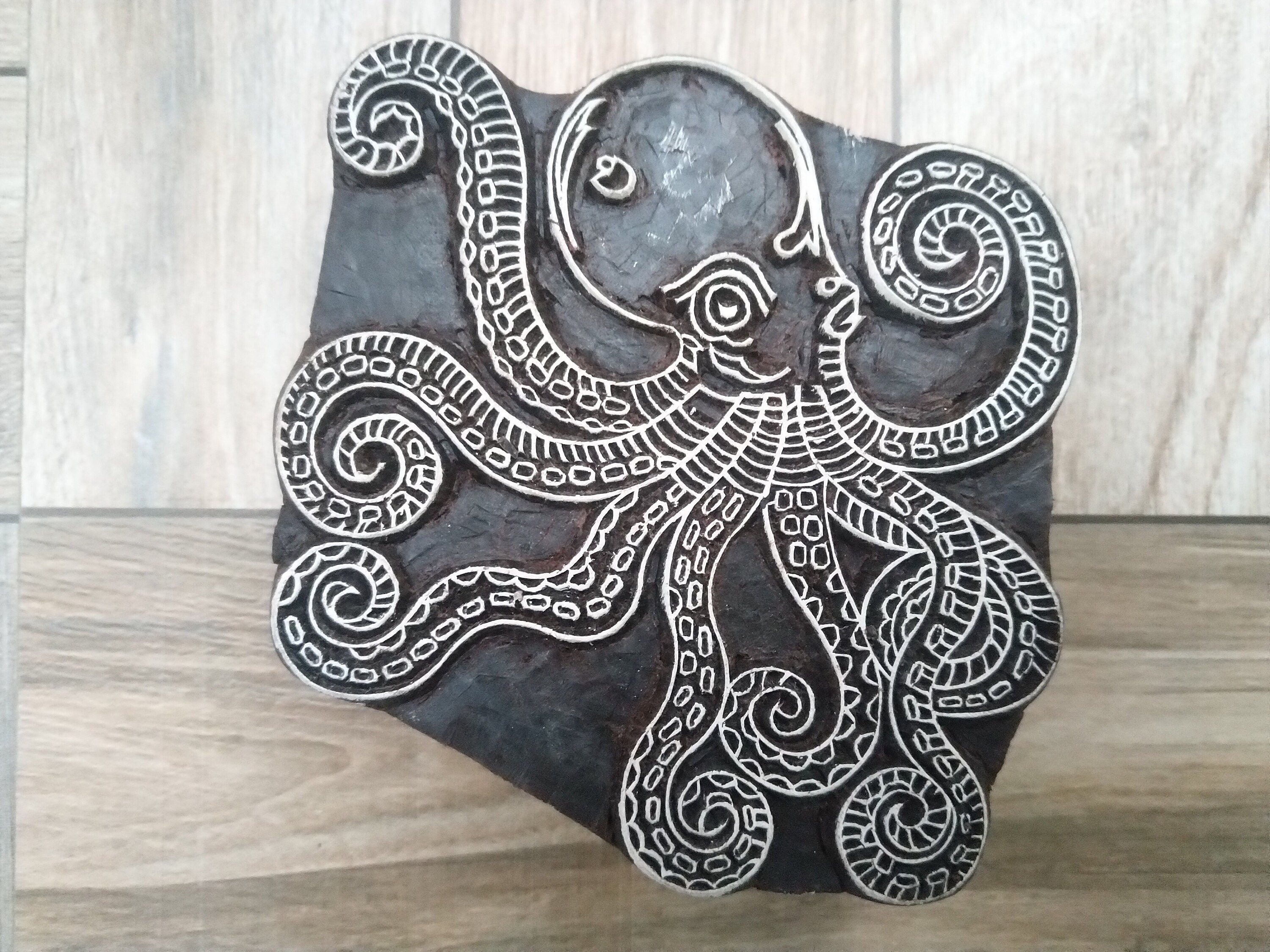 Cool Octopus Indian Hand Carved Wood Stamp Textile Printing - Etsy