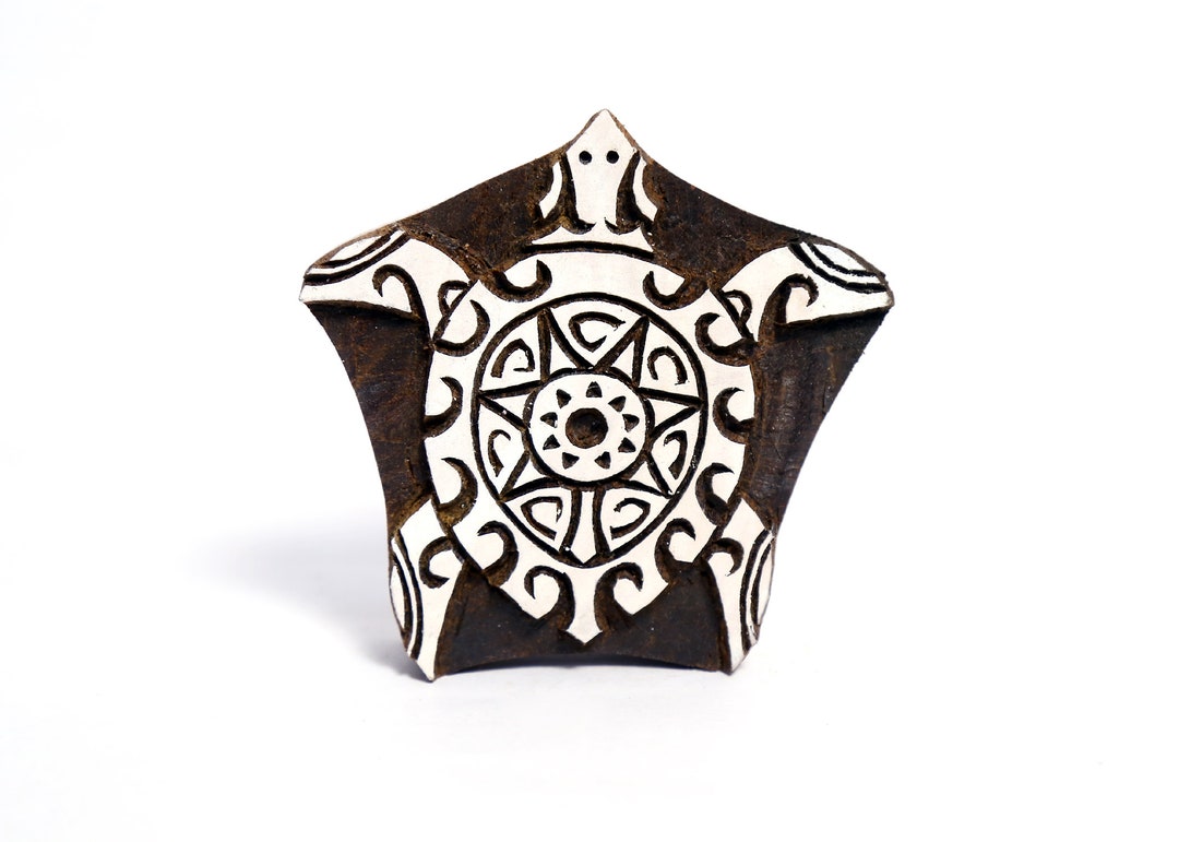 Turtle - Wood Printing Block; Pottery Stamp; Block Print Stamp; Clay ...