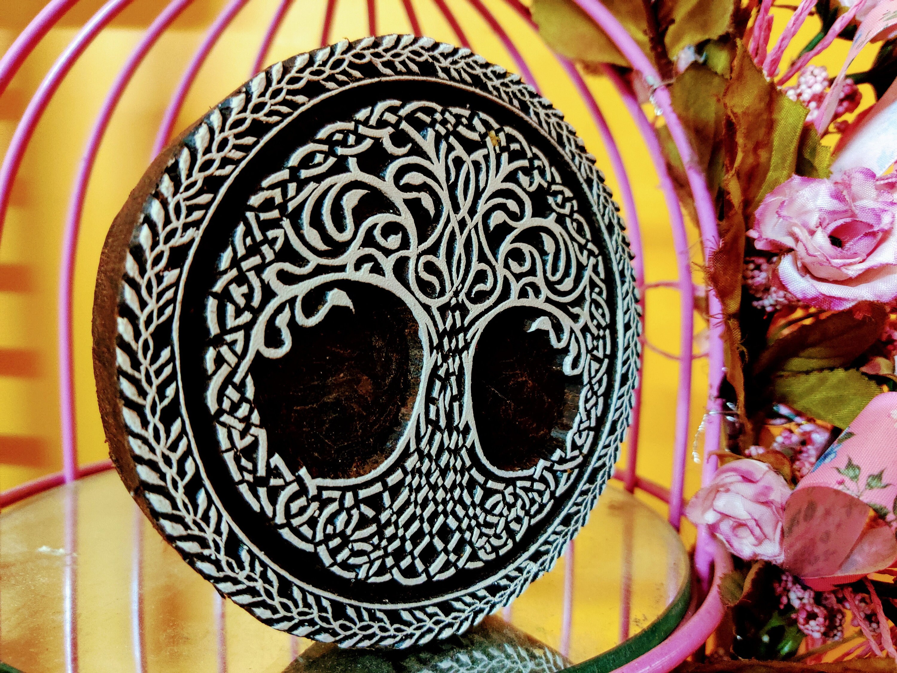 Celtic Tree Stamp Indian Stamp Block Hand Carved Wood | Etsy