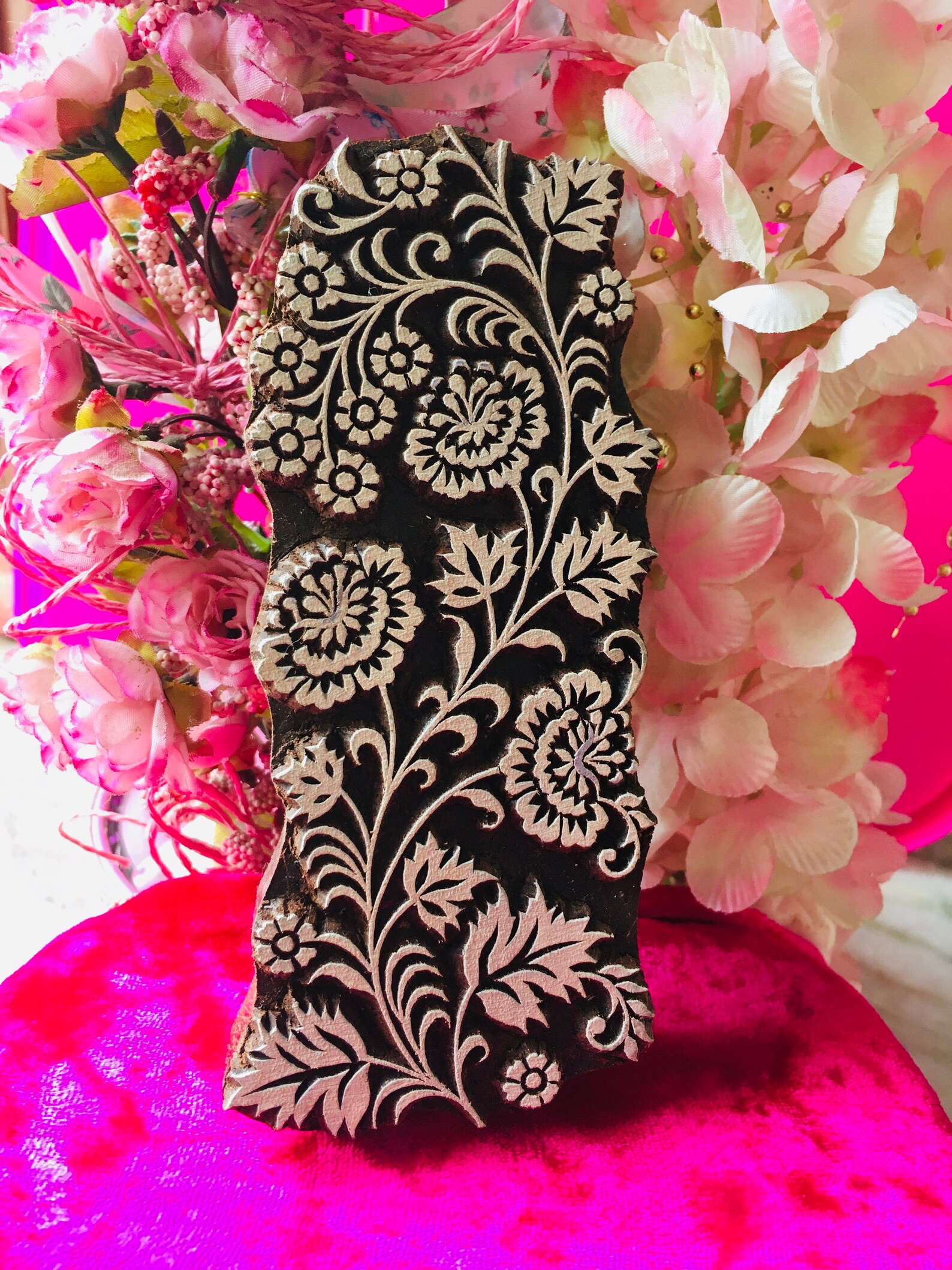 Floral Border Block Pottery Stamp Clay Stamp Hand Carved | Etsy