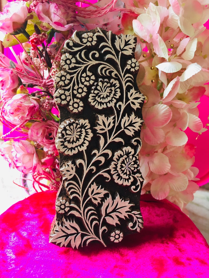 Floral Border Block Pottery Stamp Clay Stamp Hand Carved | Etsy