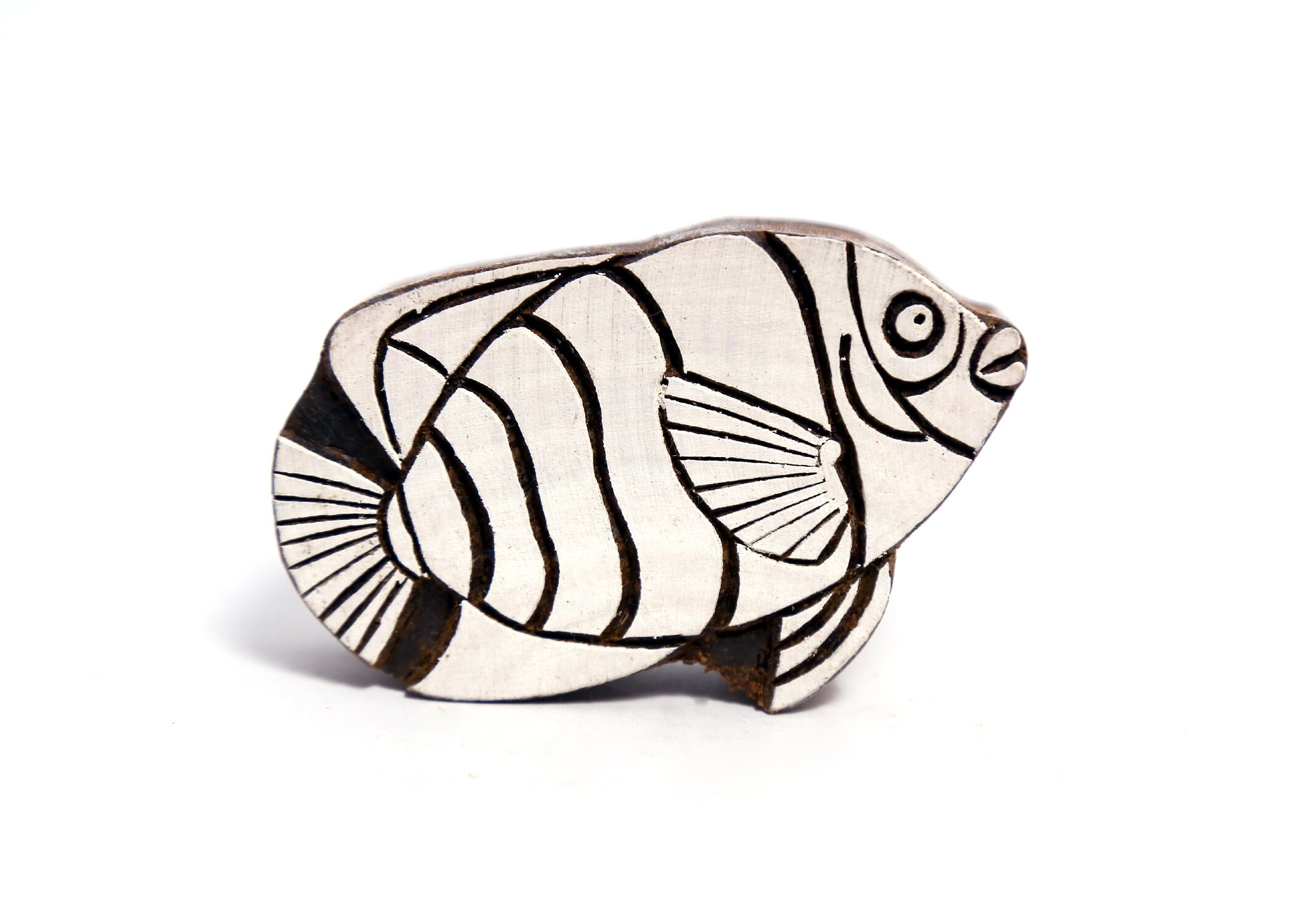 Fish stamp wood printing block pottery stamp block print | Etsy