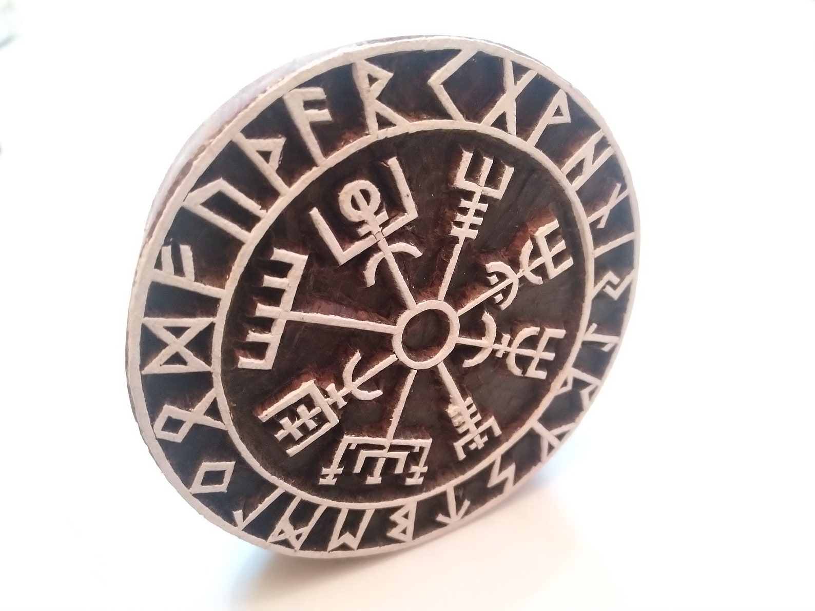 Viking Compass Hand Carved Wood Stamp Printing Block for - Etsy