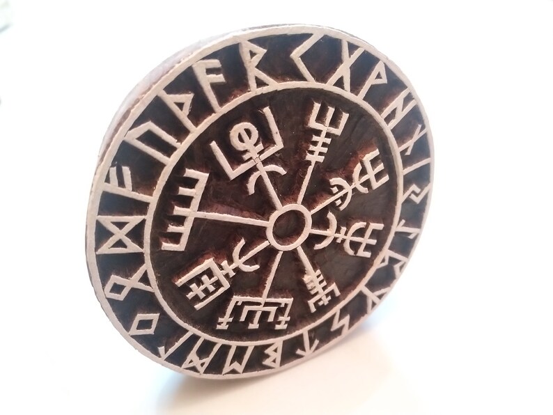 Viking Compass Hand Carved Wood Stamp Printing Block for - Etsy