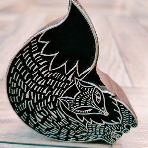 Fox Stamp; Pottery Stamp; Wood Printing Block; Block Print Stamp ...