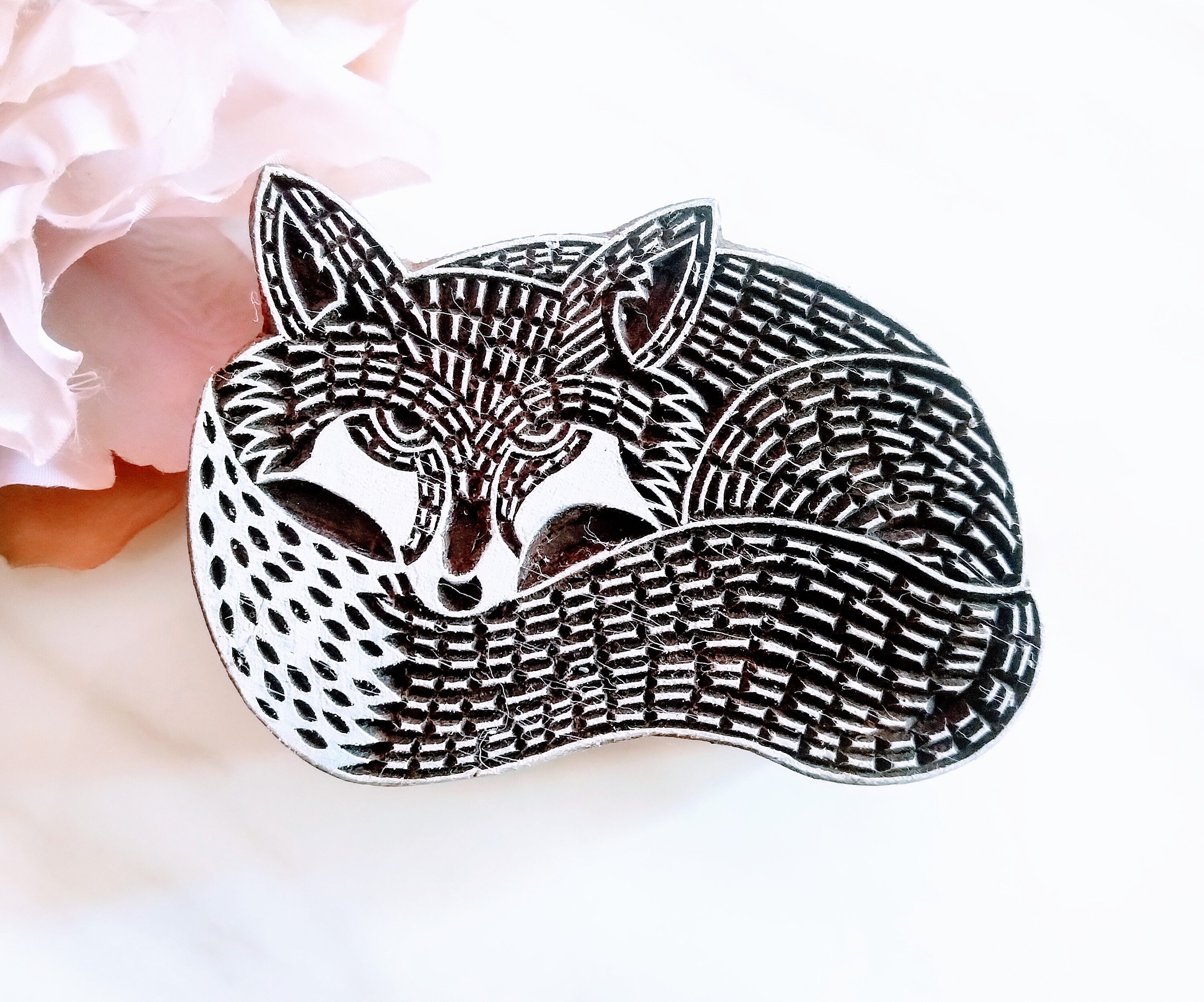 Fox Hand Carved Wood Printing Block Pottery Stamp Indian - Etsy