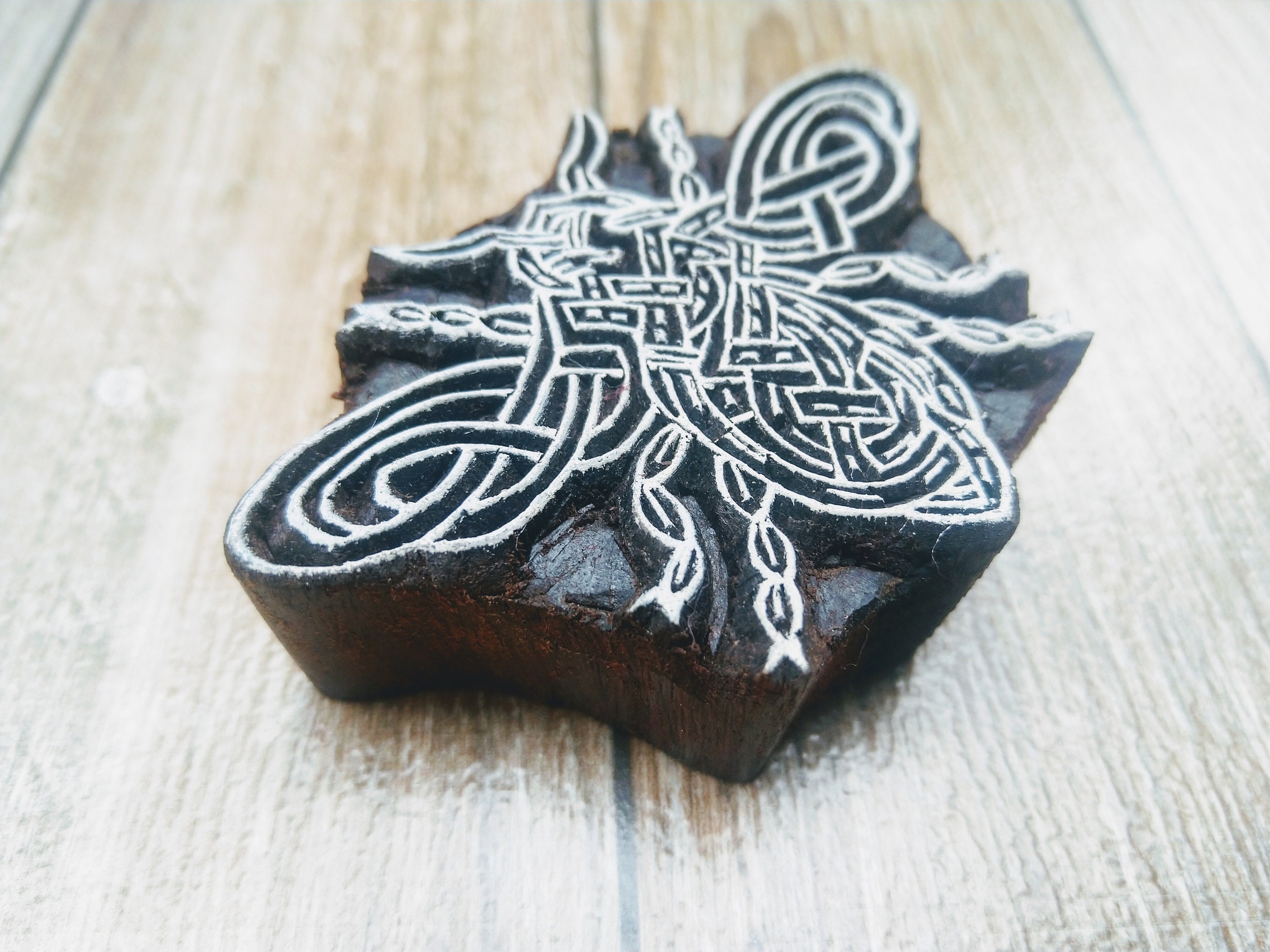 Celtic Bee Bumblebee Hand Carved Wood Stamp Indian Wood | Etsy