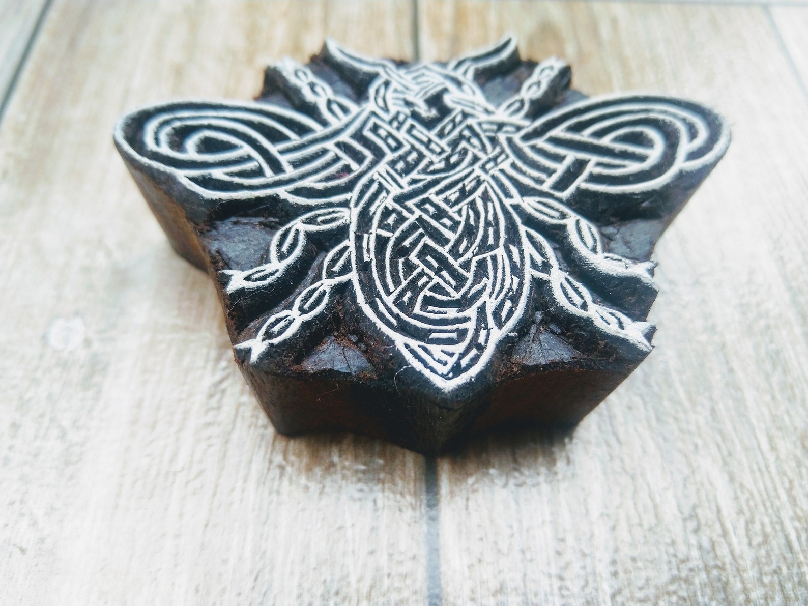 Celtic Bee Bumblebee Hand Carved Wood Stamp Indian Wood | Etsy