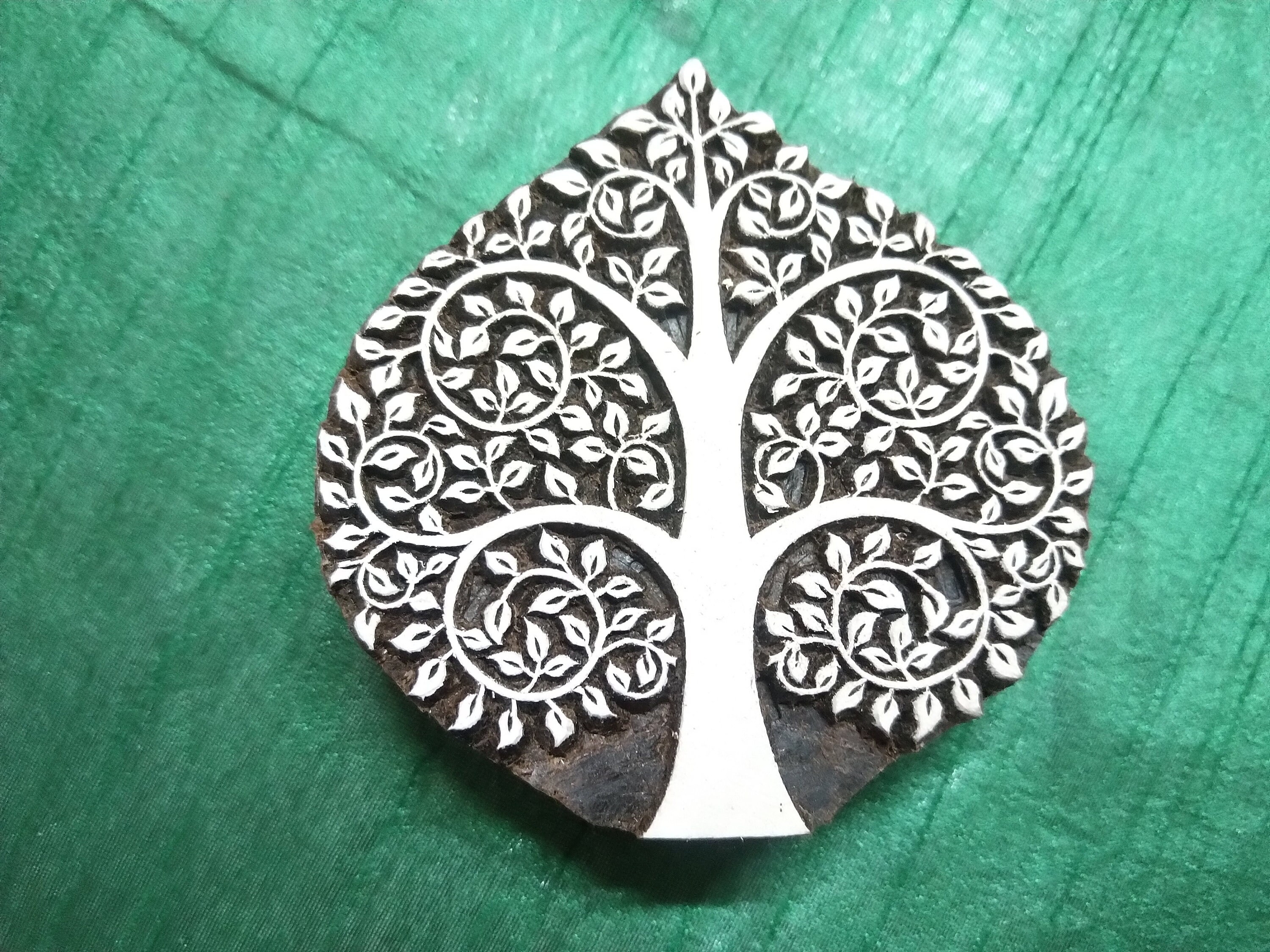 Bodhi Tree Wood Block Print Stamp Indian Stamp Textile - Etsy