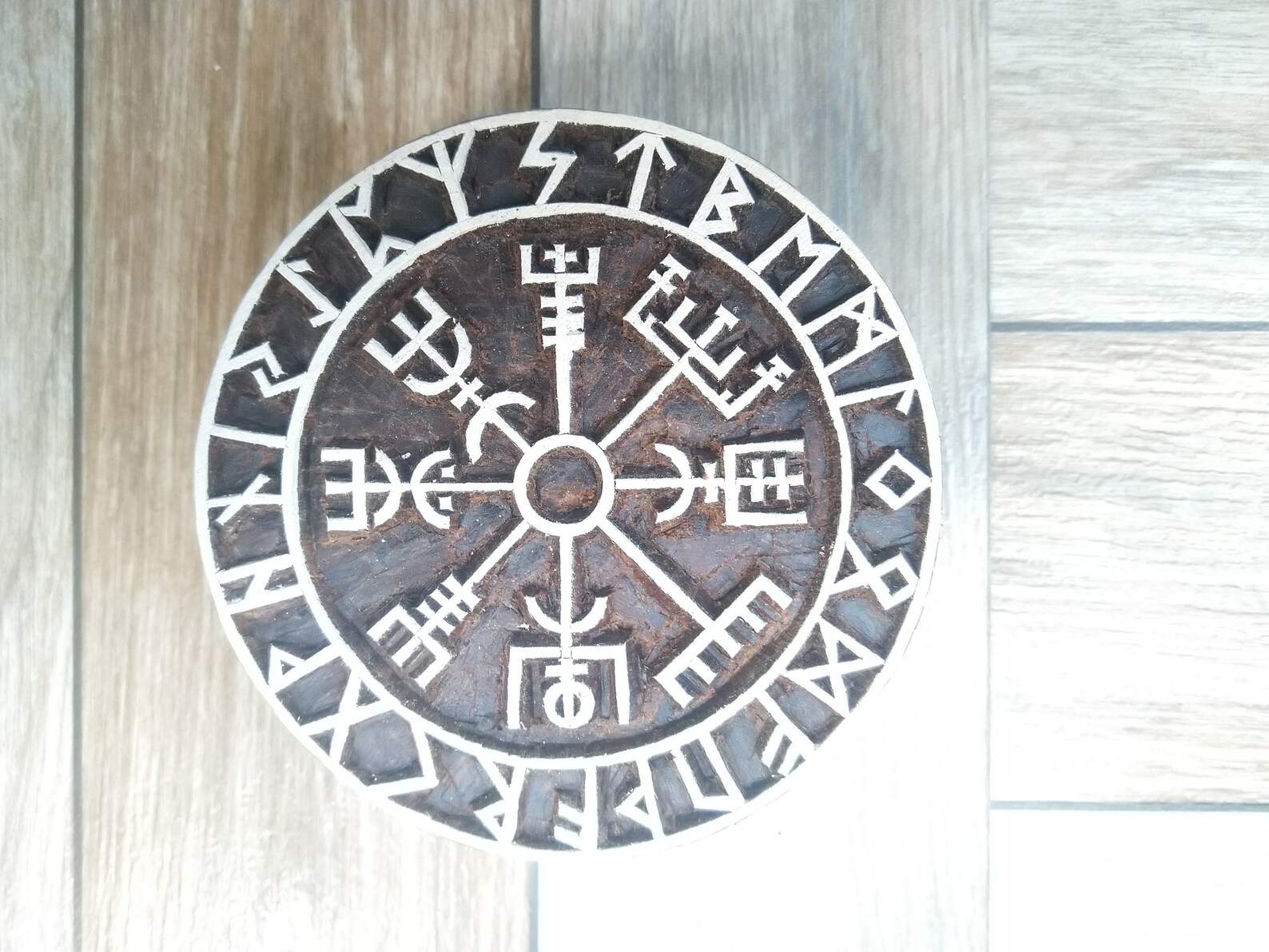 Viking Compass Hand Carved Wood Stamp Printing Block for - Etsy