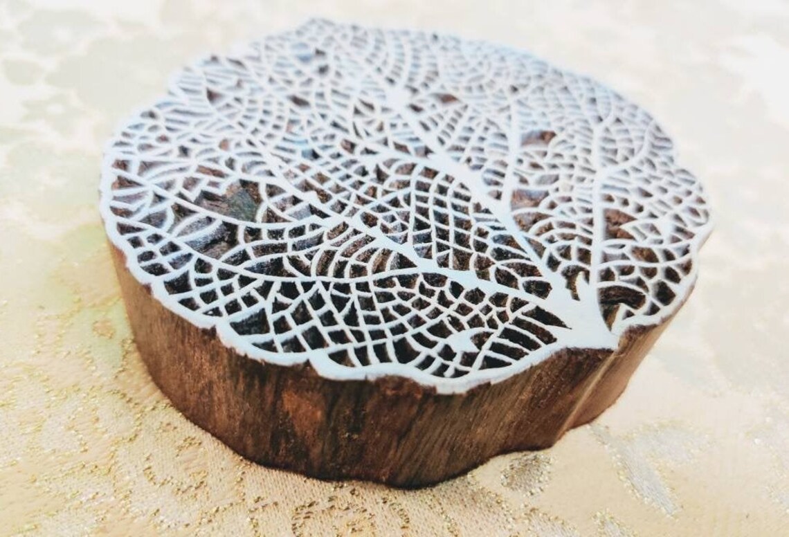 Leaf Skeleton Stamp Leaf Stamp Hand Carved Wood Printing | Etsy