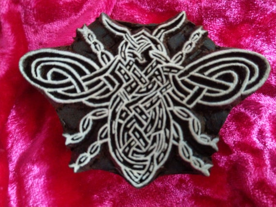 Celtic Bee Bumblebee Hand Carved Wood Stamp Indian Wood | Etsy