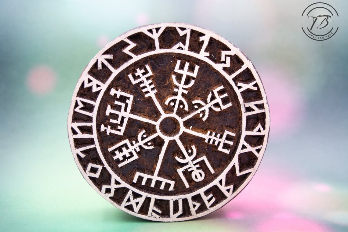 Viking Compass Hand Carved Wood Stamp Printing Block for - Etsy