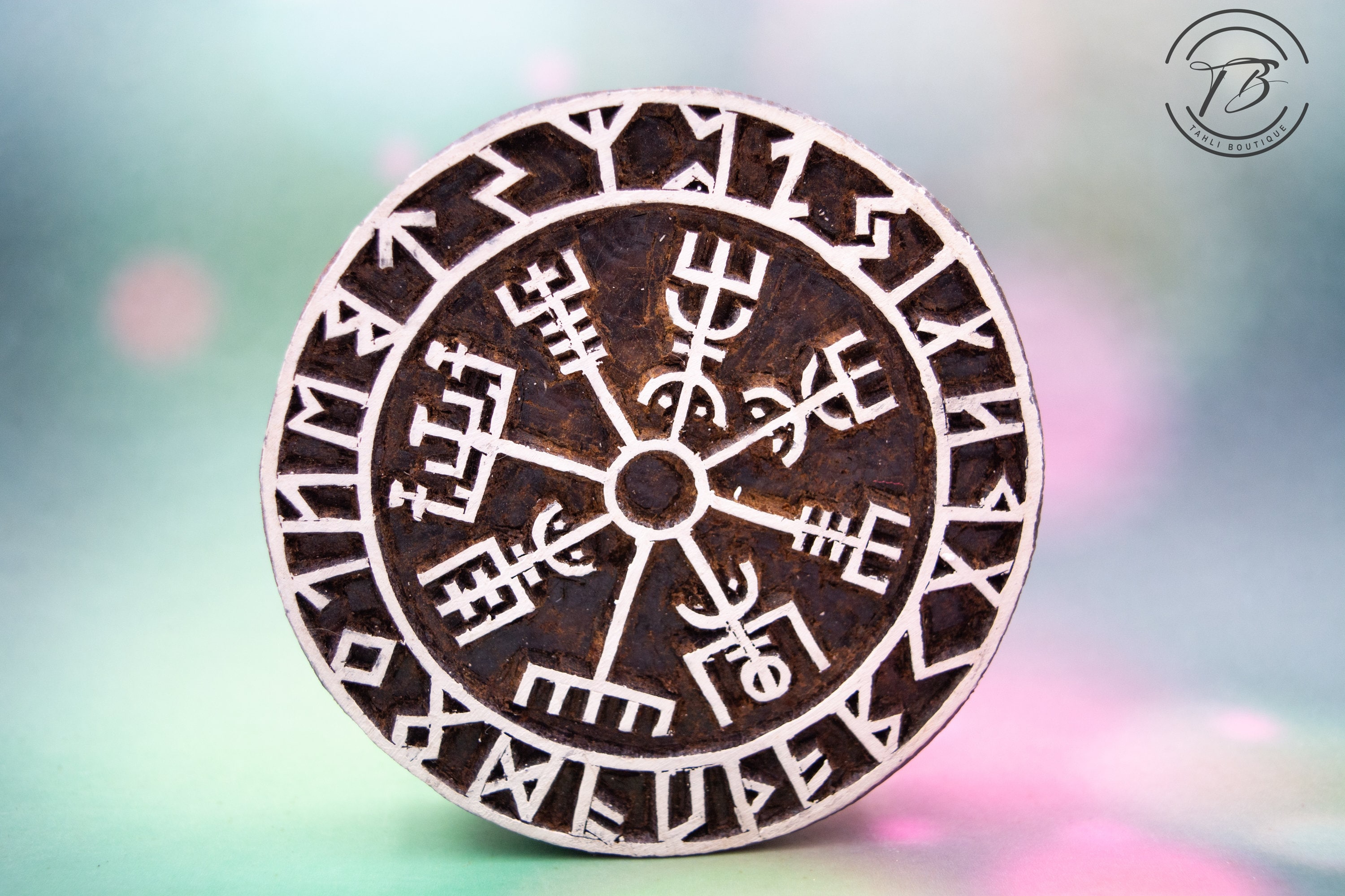 Viking Compass Hand Carved Wood Stamp Printing Block for - Etsy