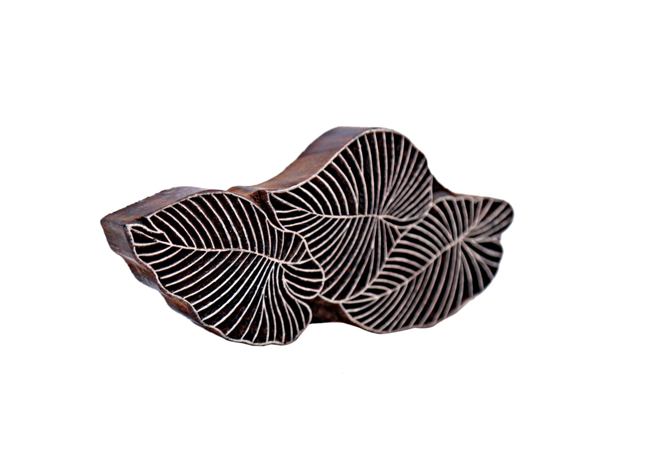 Leaf Stamp Hand Carved Wood Printing Block Pottery Stamp - Etsy