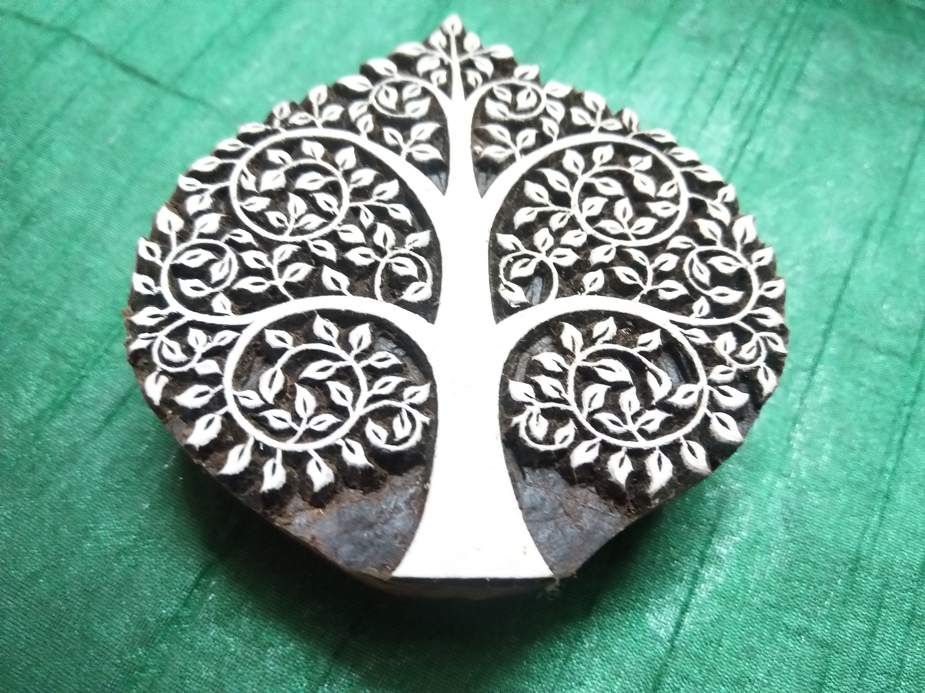Bodhi Tree Wood Block Print Stamp Indian Stamp Textile - Etsy