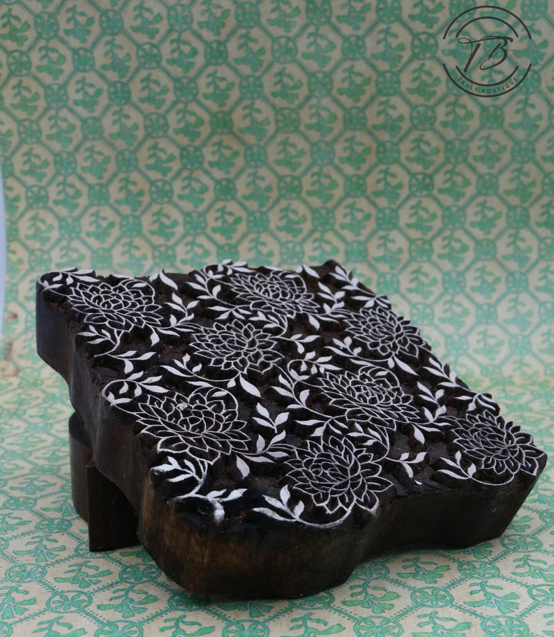 Roses Floral Stamp Indian Stamp Wood Printing Block Hand - Etsy