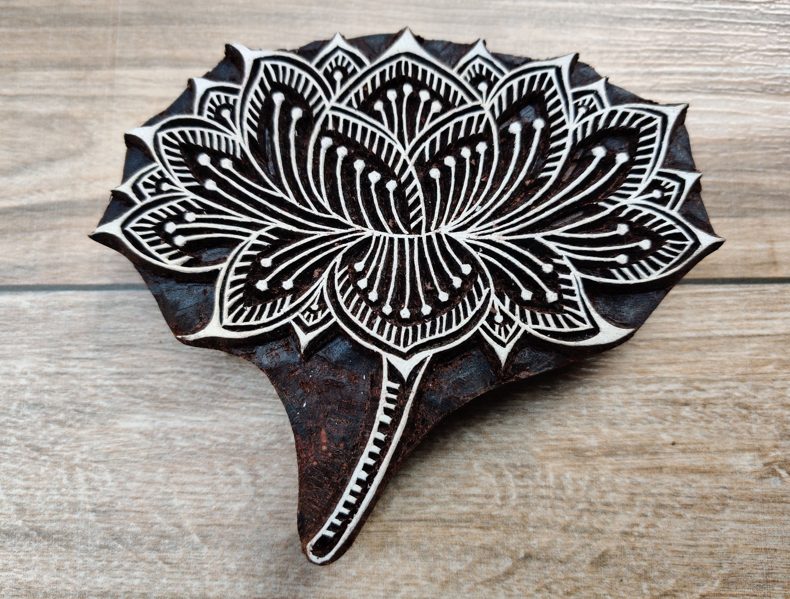 Lotus Stamp Pottery Stamp Indian Stamp Wood Printing Block - Etsy