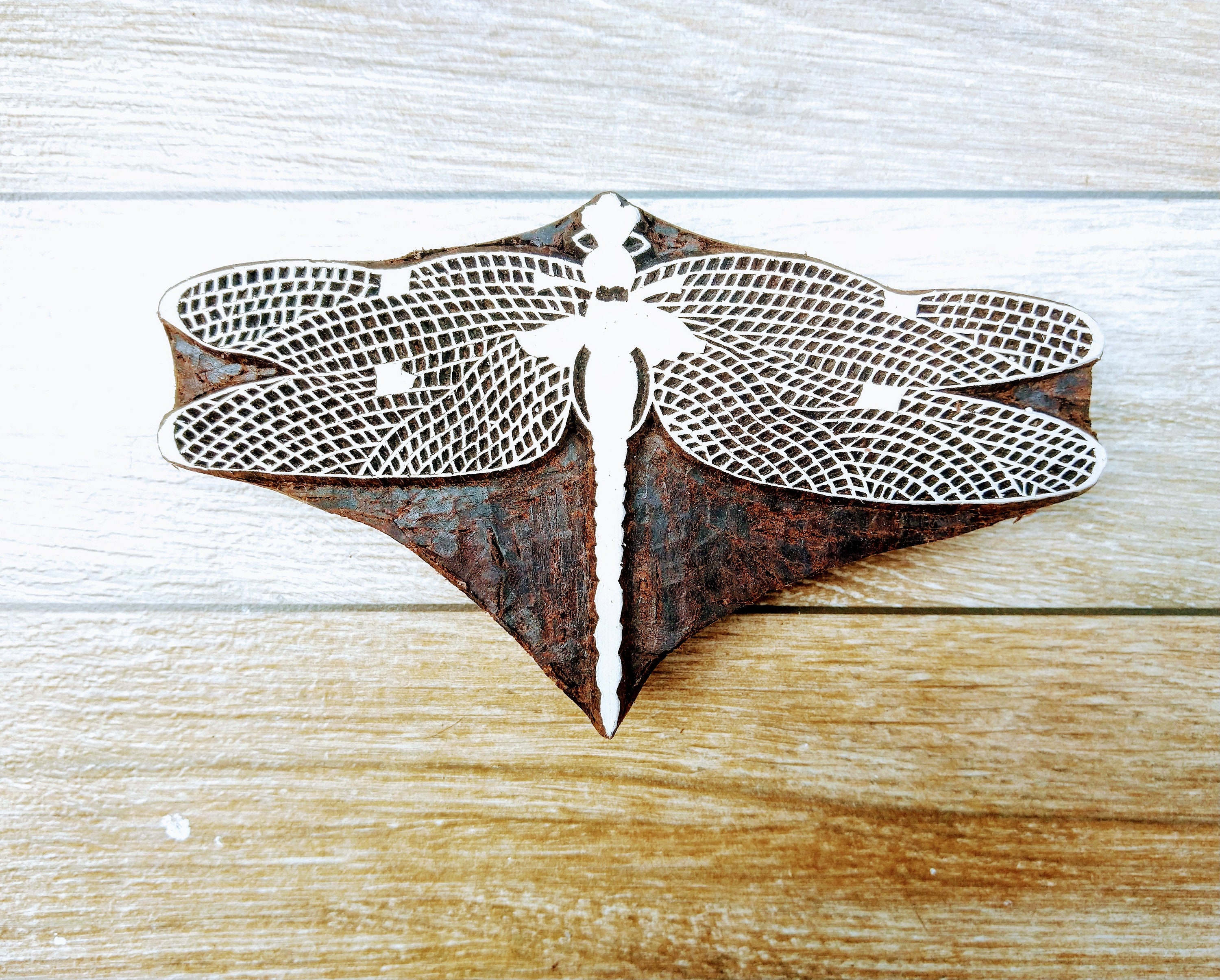 Dragonfly Diva Wood Stamp Hand Carved Indian Wood Printing - Etsy