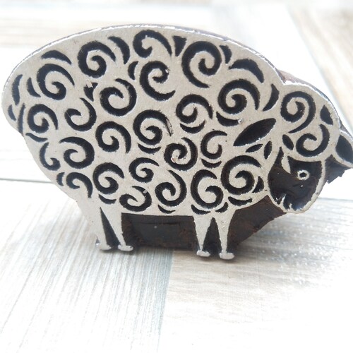 Sheep Indian Hand Carved Wood Block Stamp Traditional Stamp - Etsy