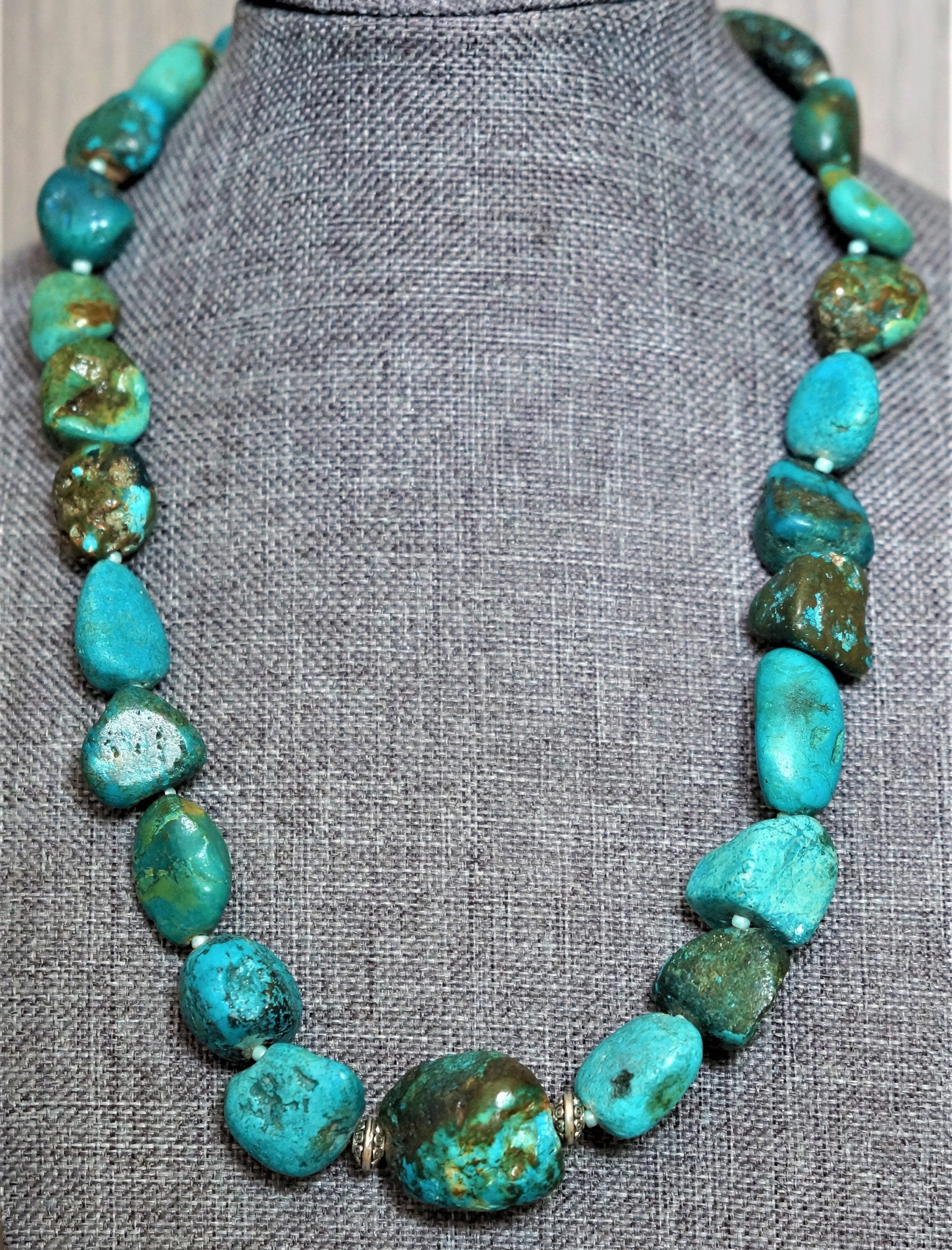 Large Genuine Turquoise Blue Green Turquoise Smooth Beads Irregular ...