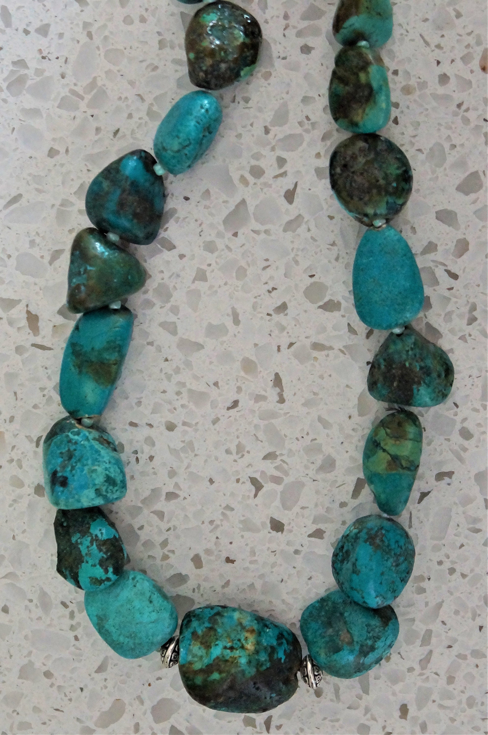 Handmade Genuine Turquoise Statement Necklace, Irregular Stone Beads - Etsy