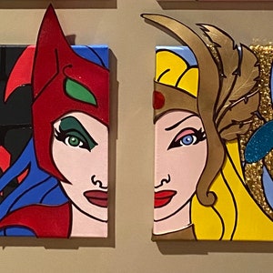 She-ra and Catra Super Pop Diva Acrylic Paintings - Etsy