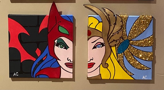 She-ra and Catra Super Pop Diva Acrylic Paintings - Etsy