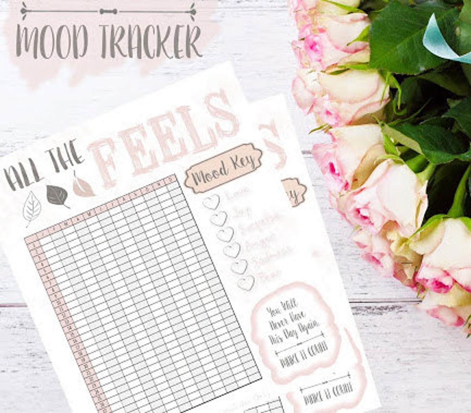 Mood Tracking Planner Insert PRINTABLE for Happy Planner and Erin ...