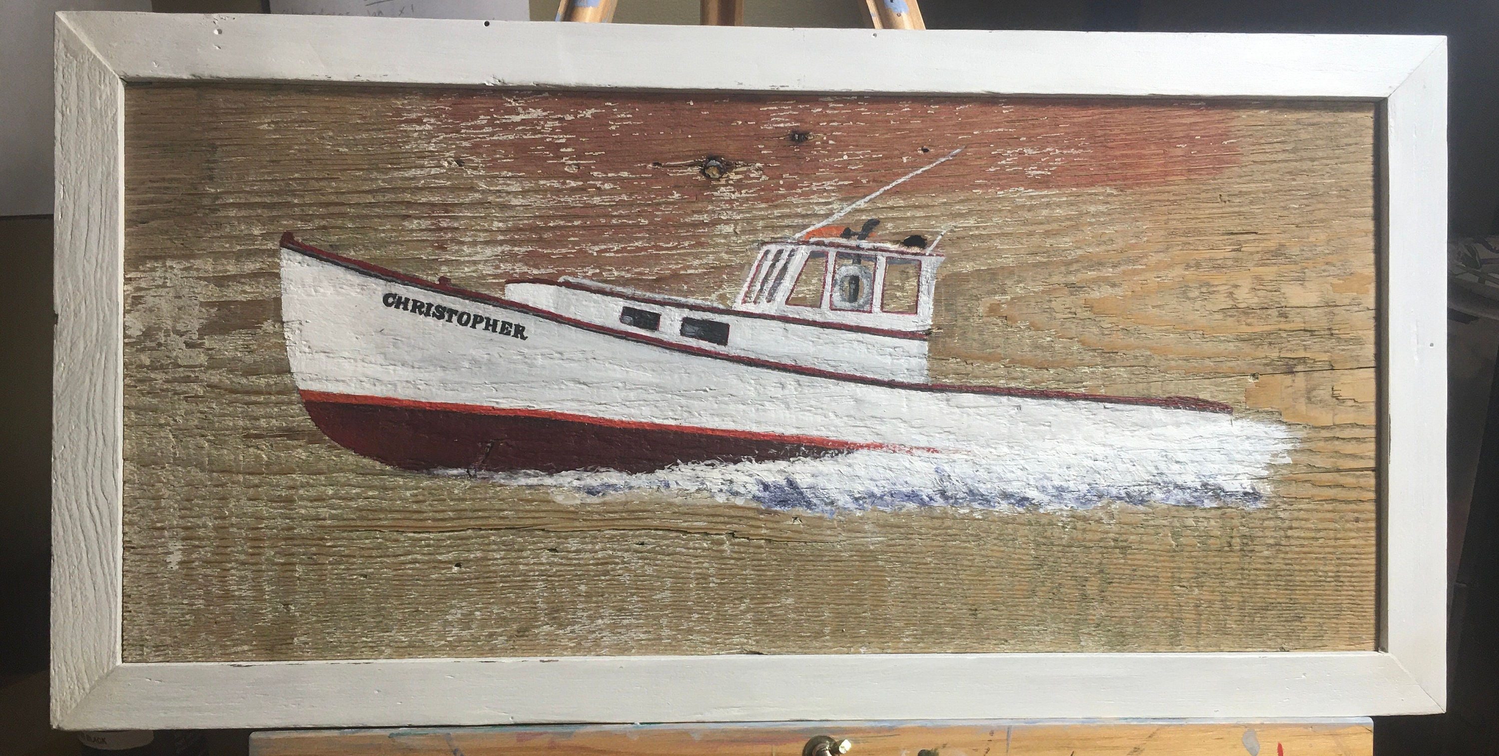 Custom Boat Portrait Painting on Wood Panel Great Gift Idea Nautical ...