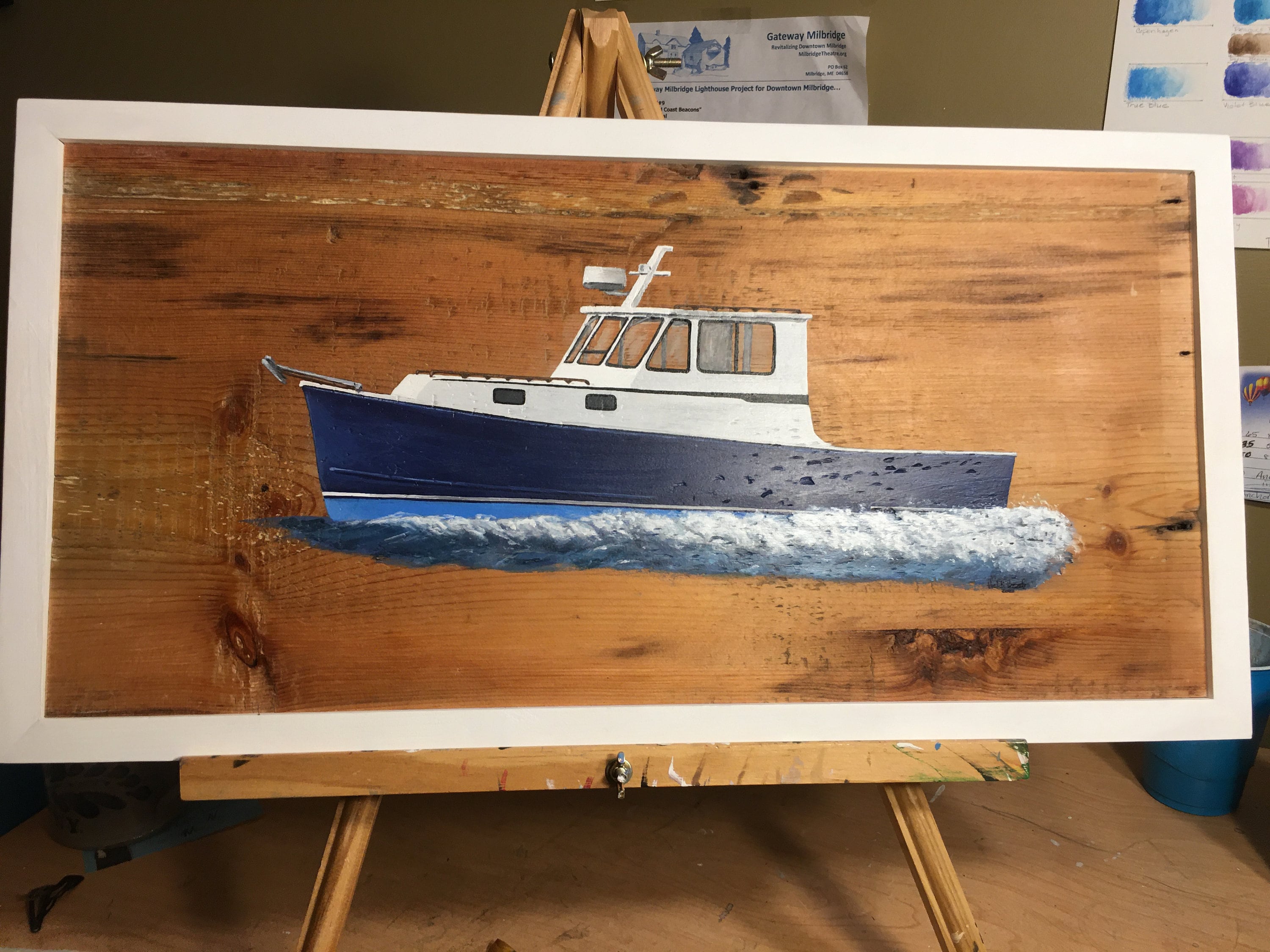 Custom Boat Portrait Painting on Wood Panel Great Gift Idea Nautical ...