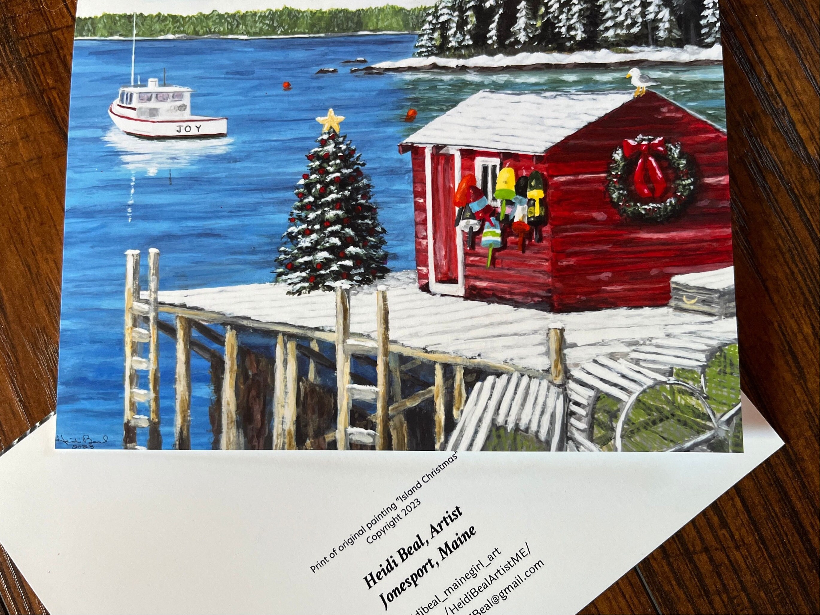 Island Christmas - Pack of 12 Christmas Cards Maine Harbor Christmas ...