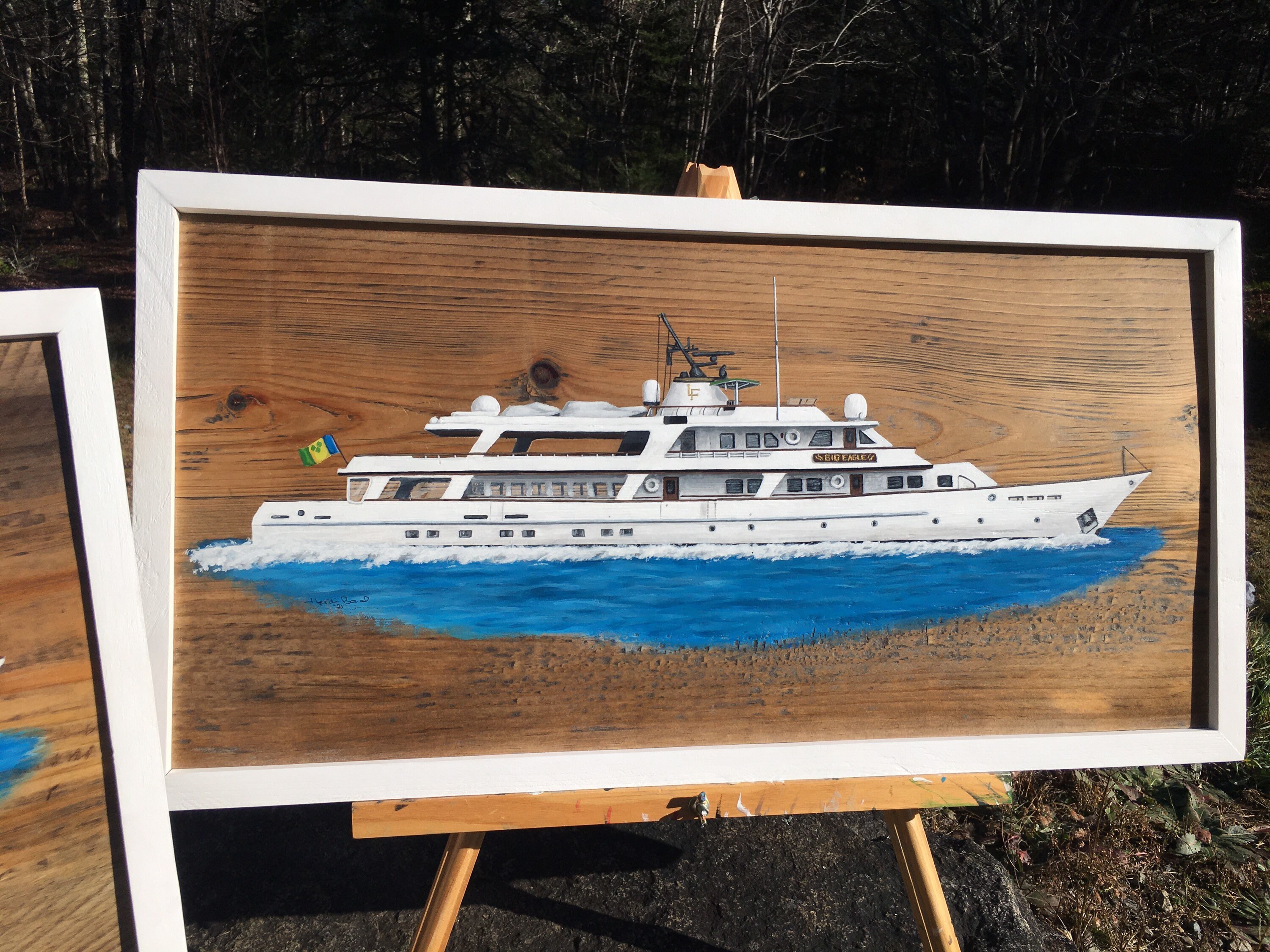 Custom Boat Portrait Painting on Wood Panel Great Gift Idea Nautical ...