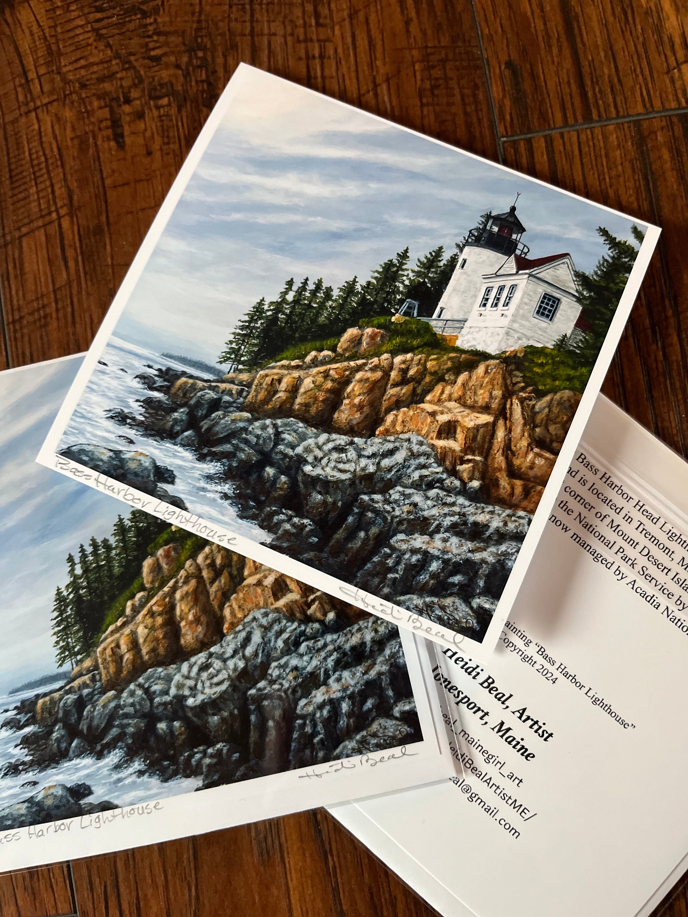 Bass Harbor Lighthouse, Maine - Fine Art Greeting Card - Hand Signed ...