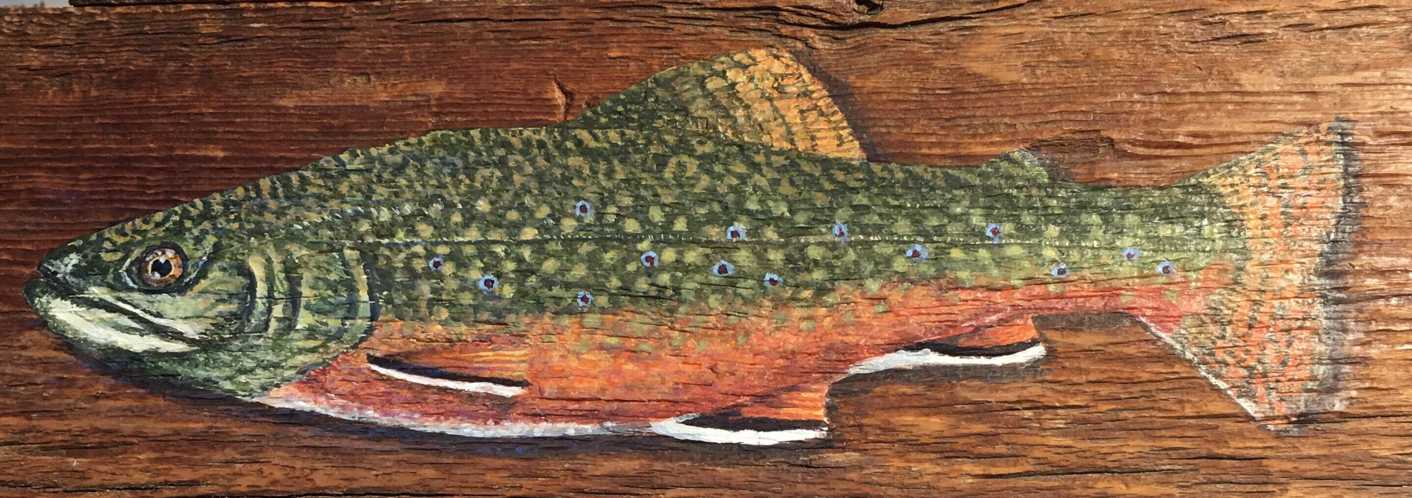 Custom Fish Painting Trout Art Painting on Wood Bass Fish Fishing ...