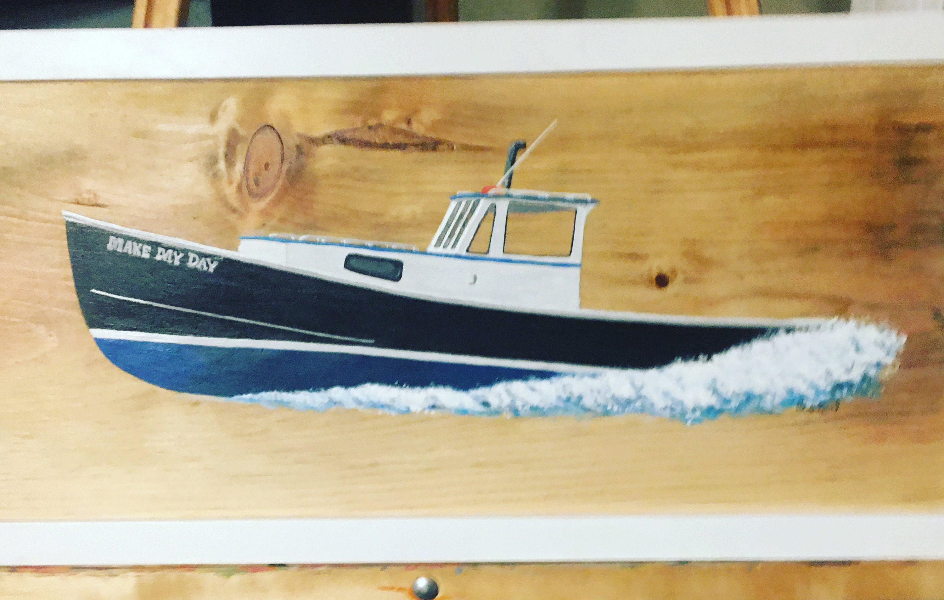 Custom Boat Portrait Painting on Wood Panel Great Gift Idea Nautical ...