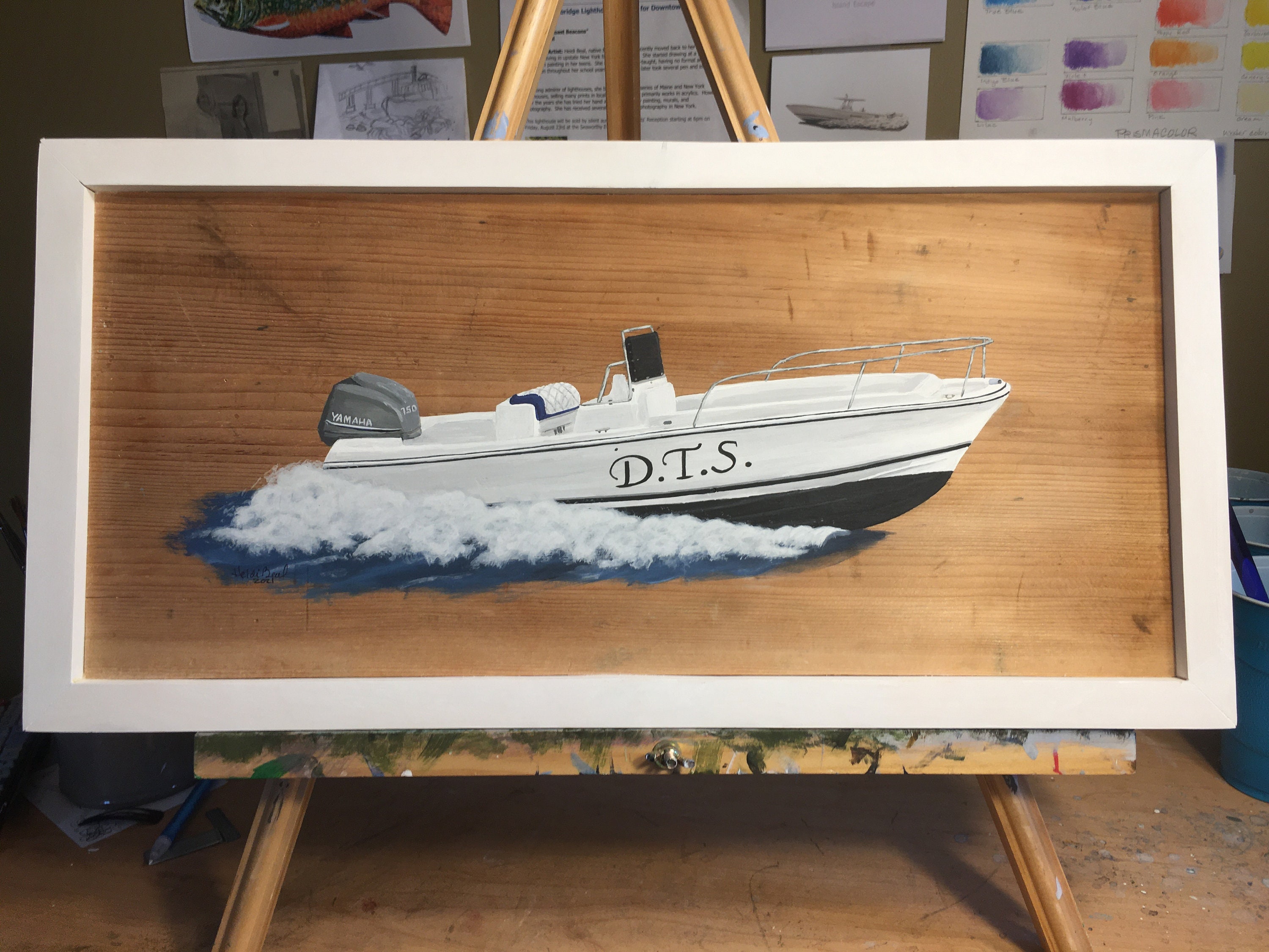 Custom Boat Portrait Painting on Wood Panel Great Gift Idea Nautical ...