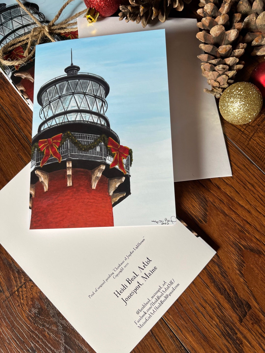Christmas at Jupiter Lighthouse Card Set Pack of 12 Christmas Cards ...