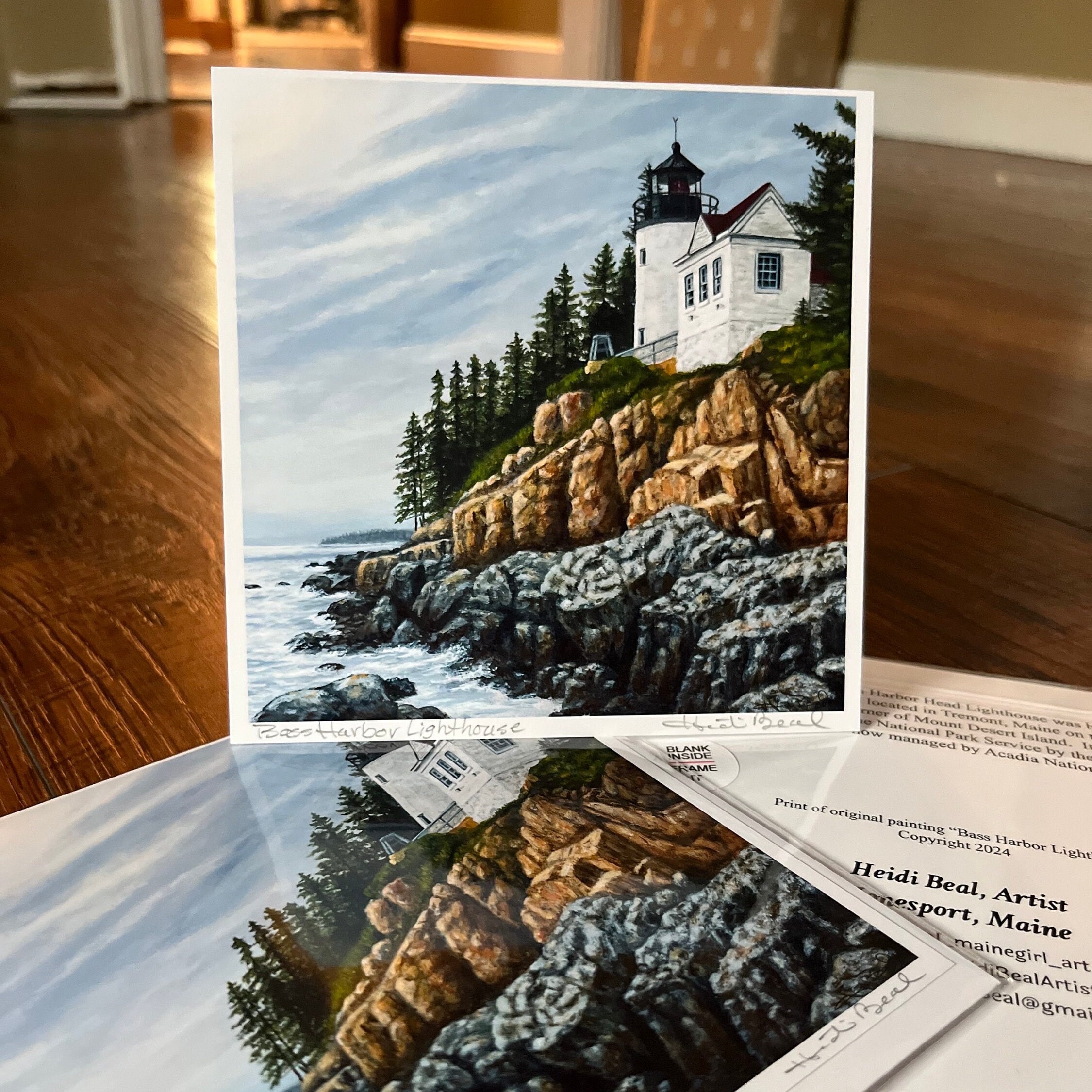 Bass Harbor Lighthouse, Maine - Fine Art Greeting Card - Hand Signed ...
