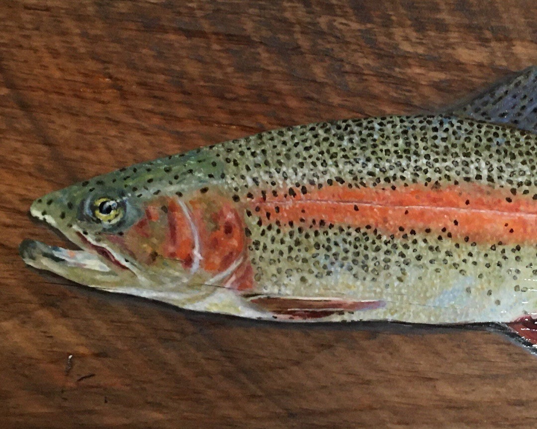 Custom Fish Painting Trout Art Painting on Wood Bass Fish Fishing ...