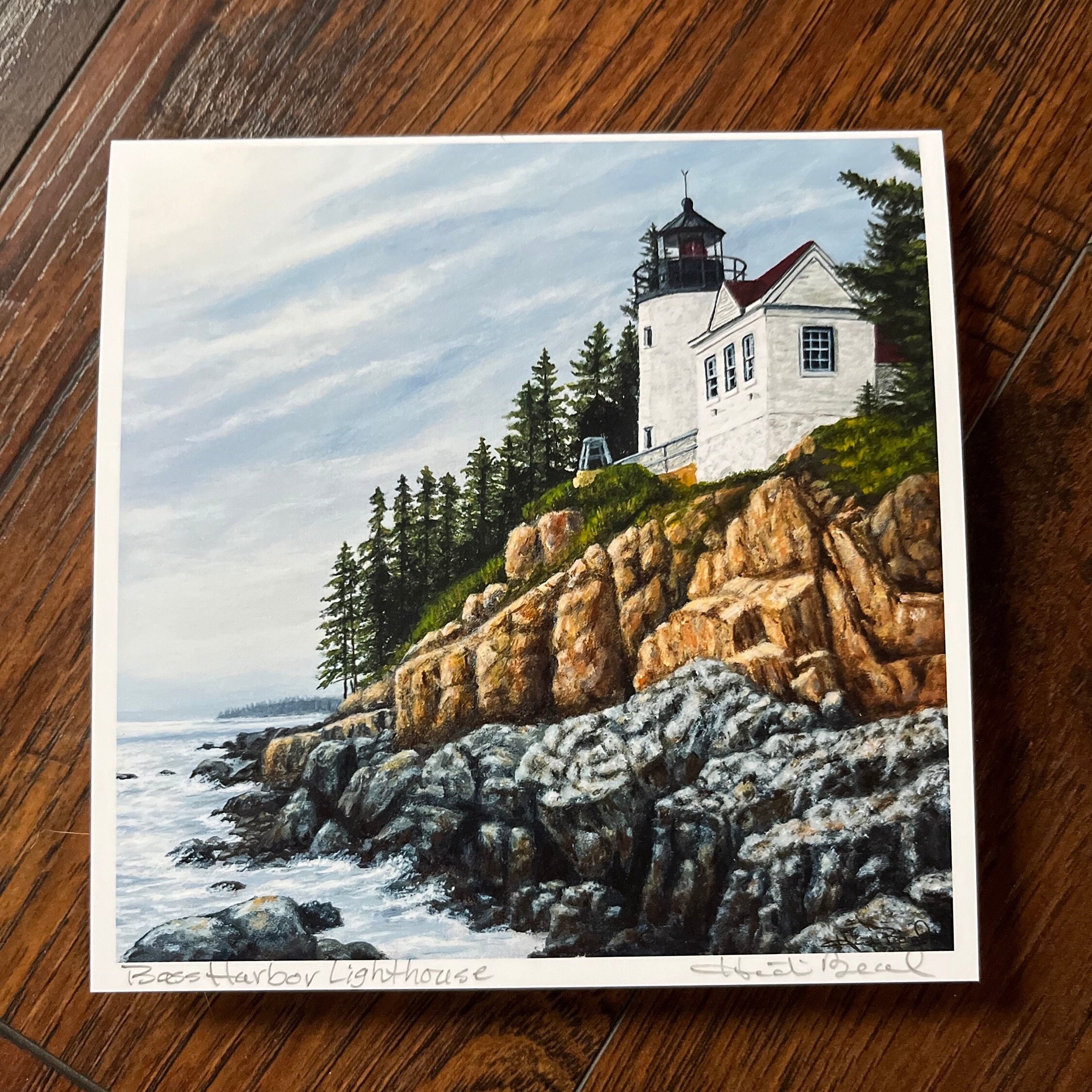 Bass Harbor Lighthouse, Maine - Fine Art Greeting Card - Hand Signed ...