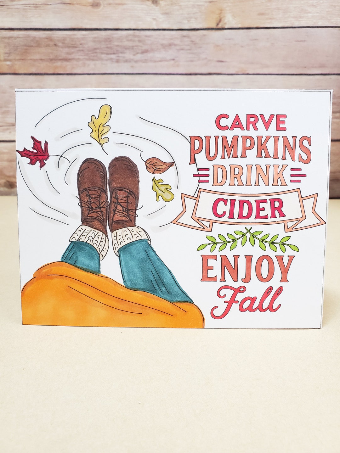 Enjoy Fall, Cozy Greeting Card, Fall Greeting Card, Autumn Card, Best ...