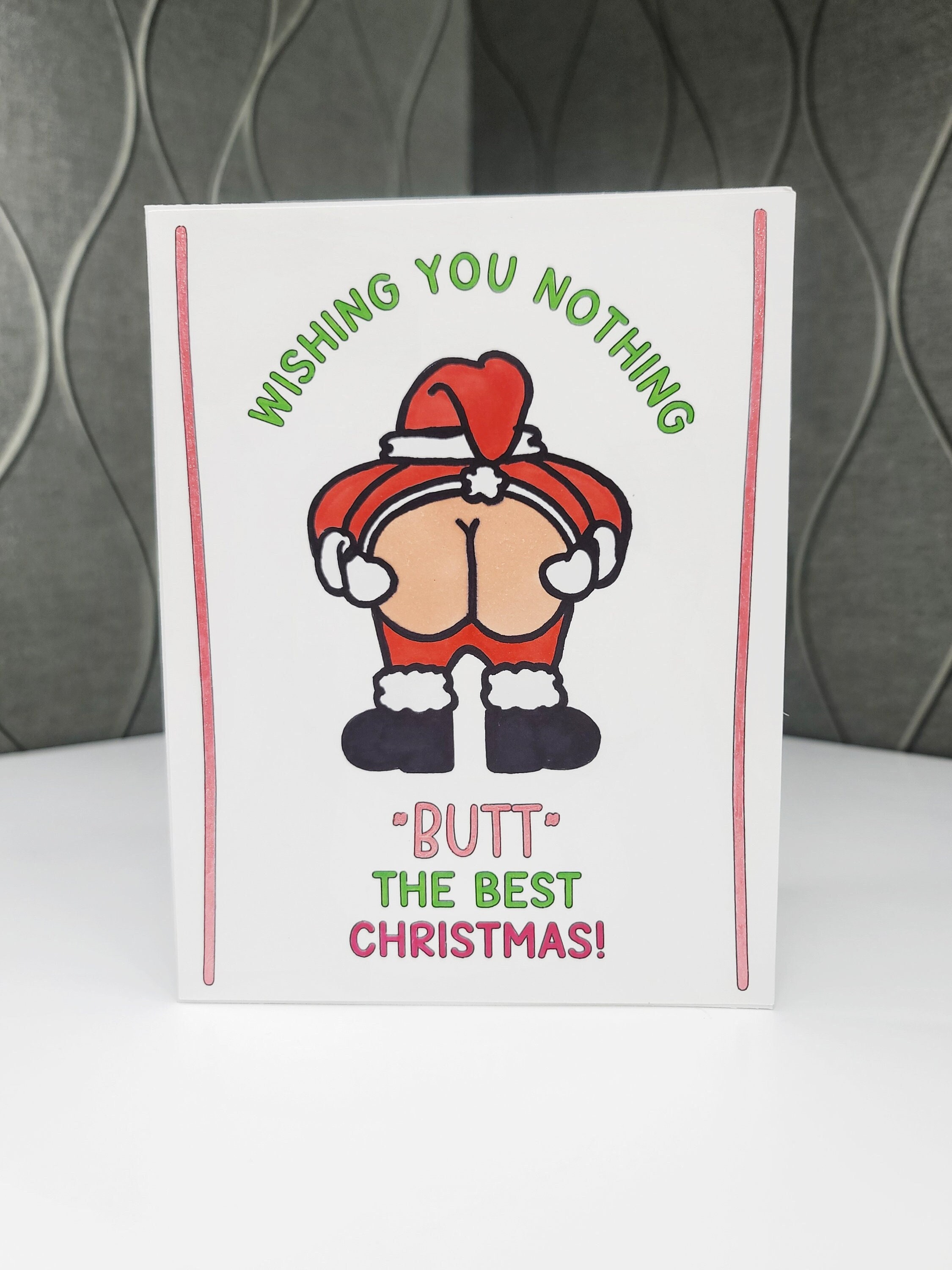 Mooning Santa Santa Butt Funny Christmas Card Funny Santa Adult