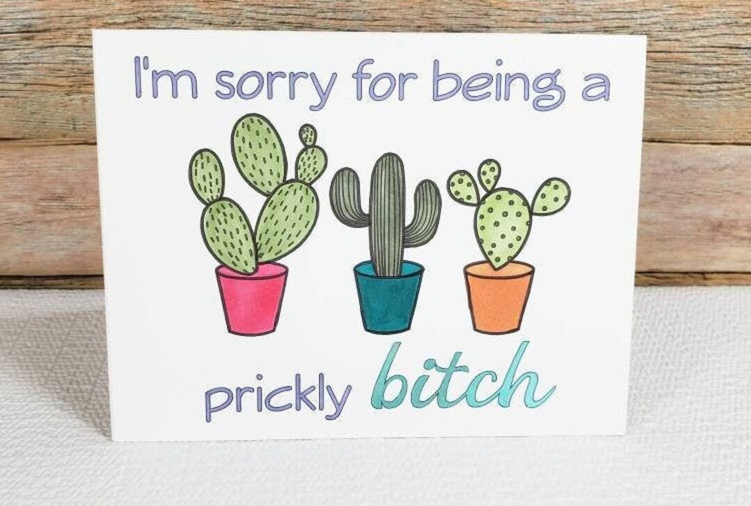 Sorry Card, Sorry Card Funny, Sorry, Apology Card, Prickly Card, Funny ...