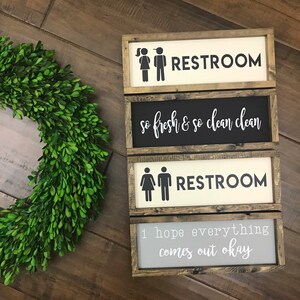 Horizontal Bathroom Collection Bathroom Wall Decor Flush It Fart Zone ...