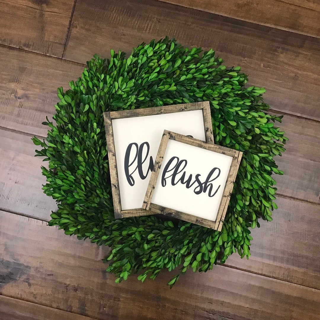 Flush Sign Bathroom Decor Bathroom Sign Bathroom Wall Decor Farmhouse ...