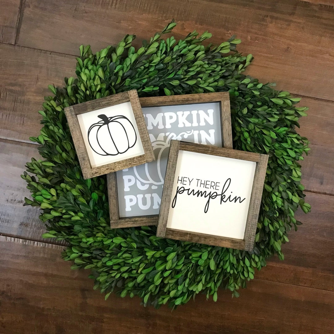 Hello Fall Collection Tiered Tray Seasonal Home Wood Wall Decor Kitchen ...